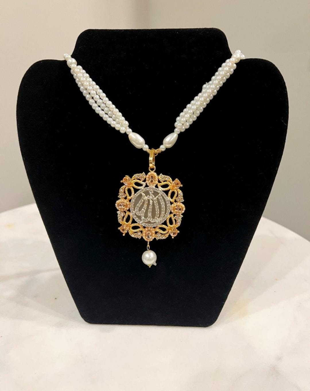 Islamic Jewellery Allah Pendant With Pearl Bead Mala - Etsy