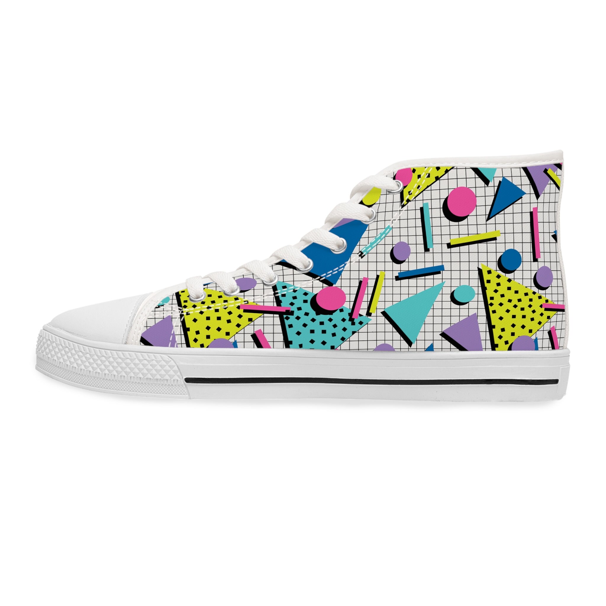 90s Pattern Women's High Top Sneakers 90s Pattern High Tops 90s Design ...