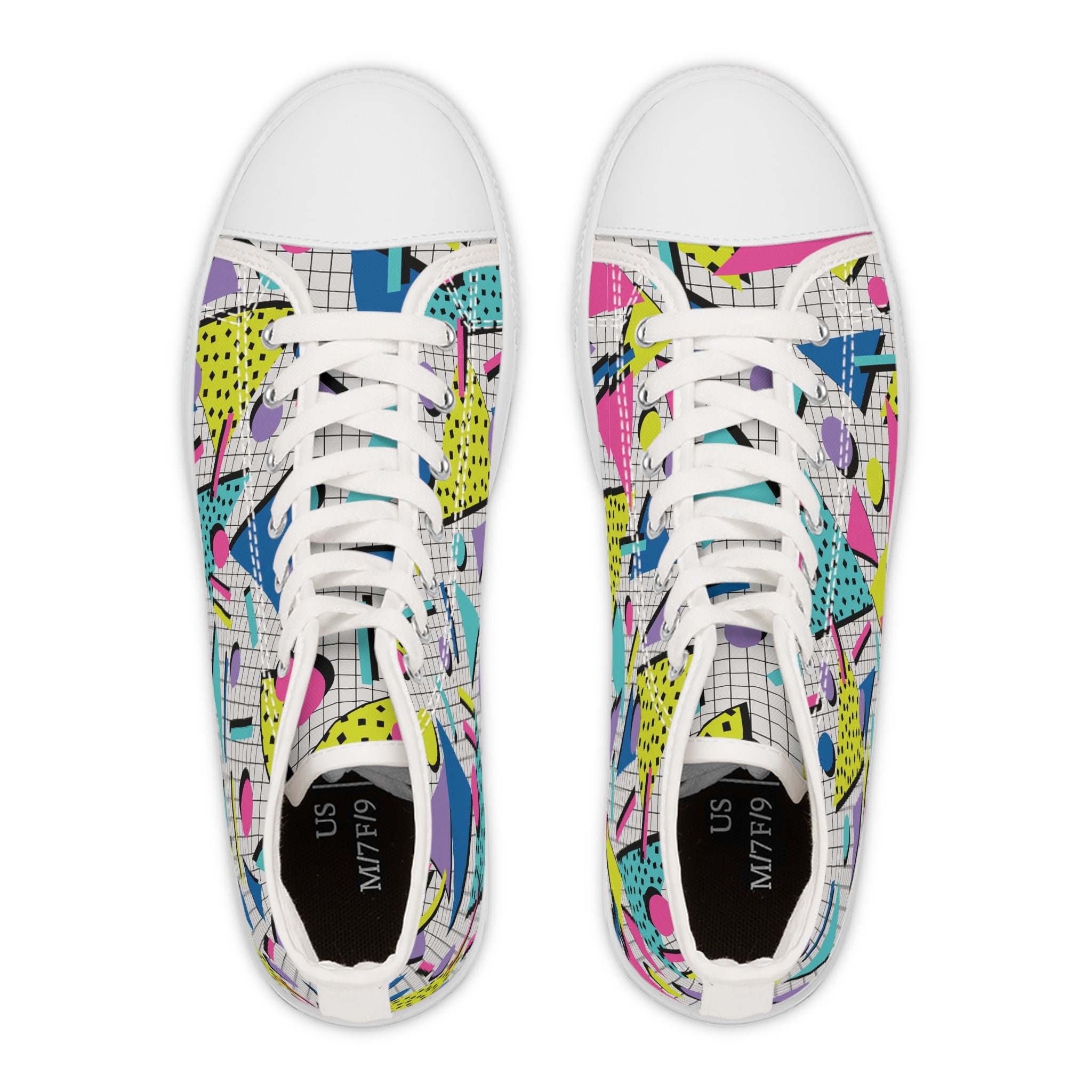 90s Pattern Women's High Top Sneakers 90s Pattern High Tops 90s Design ...
