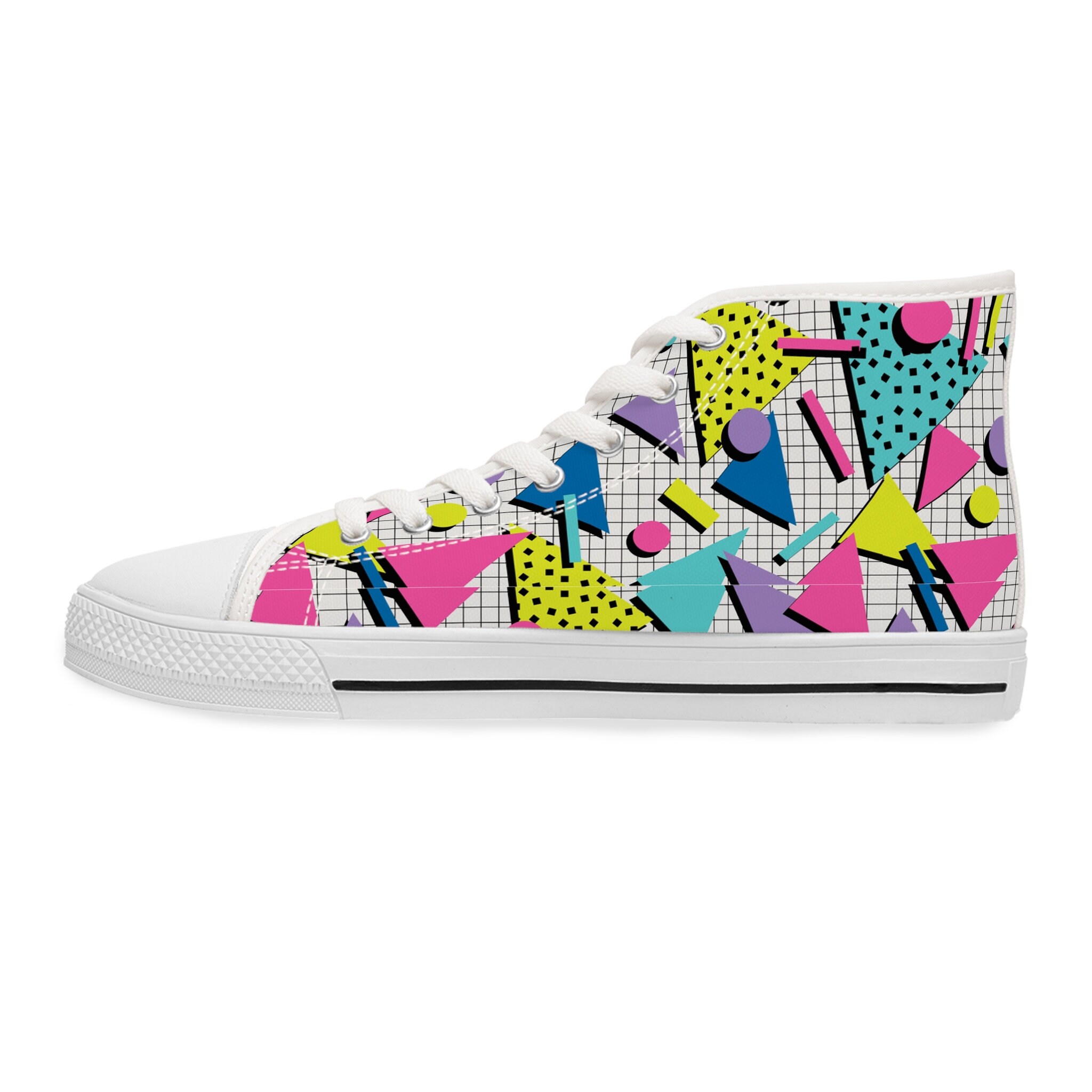 90s Pattern Women's High Top Sneakers 90s Pattern High Tops 90s Design ...