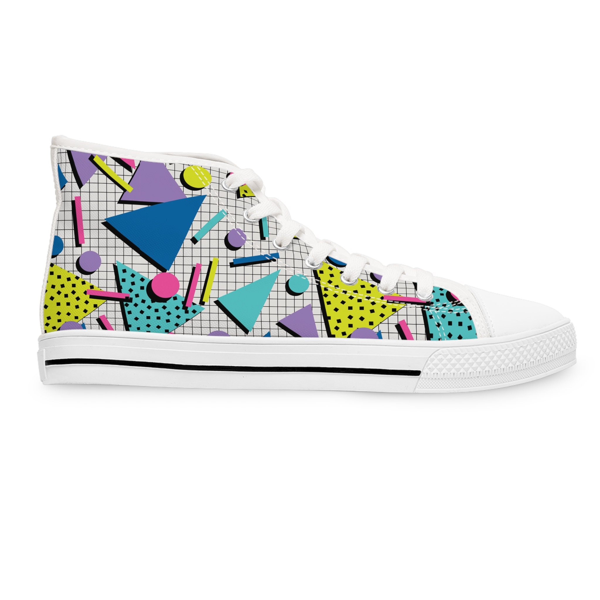 90s Pattern Women's High Top Sneakers 90s Pattern High Tops 90s Design ...