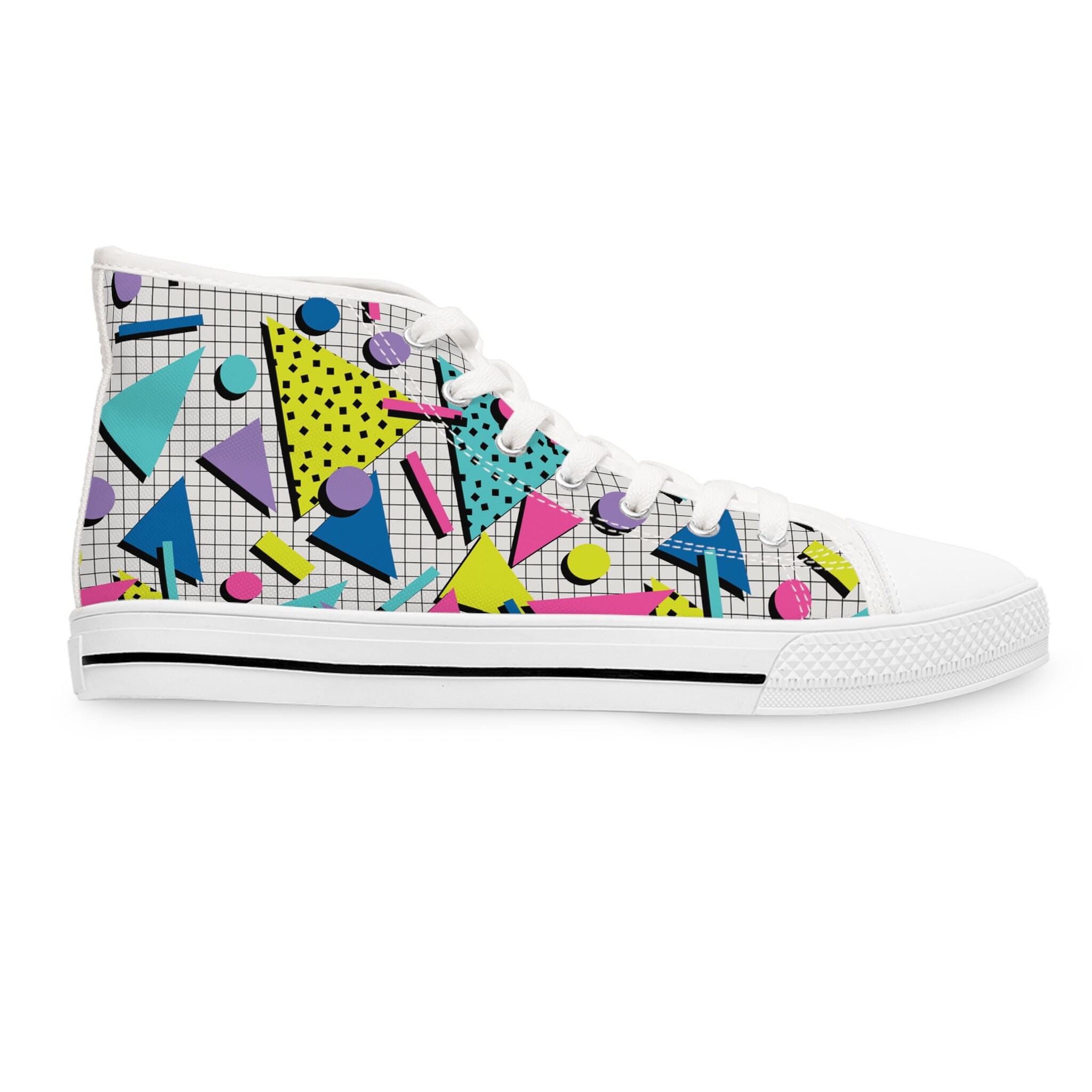 90s Pattern Women's High Top Sneakers 90s Pattern High Tops 90s Design ...