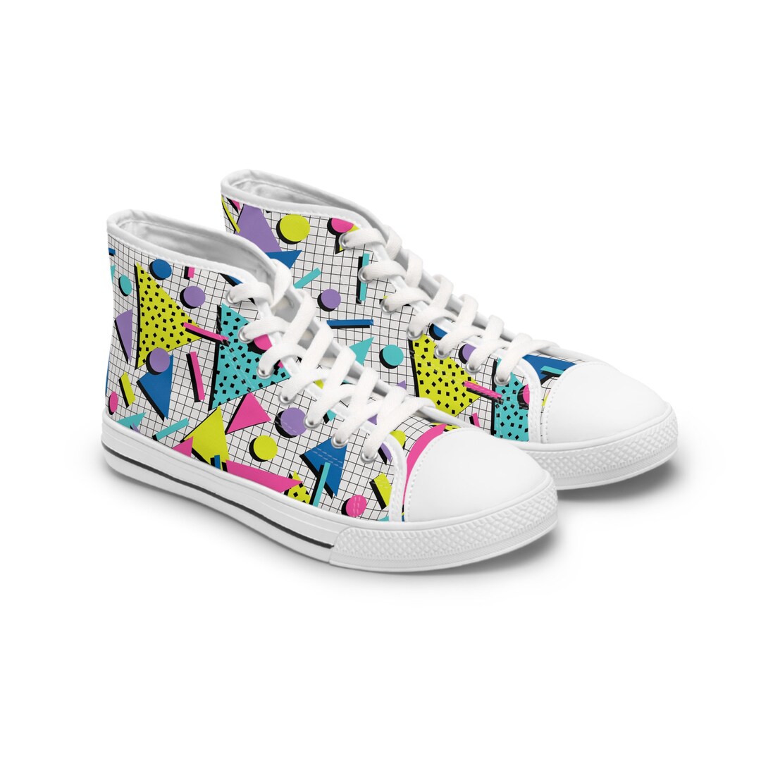 90s Pattern Women's High Top Sneakers 90s Pattern High Tops 90s Design ...