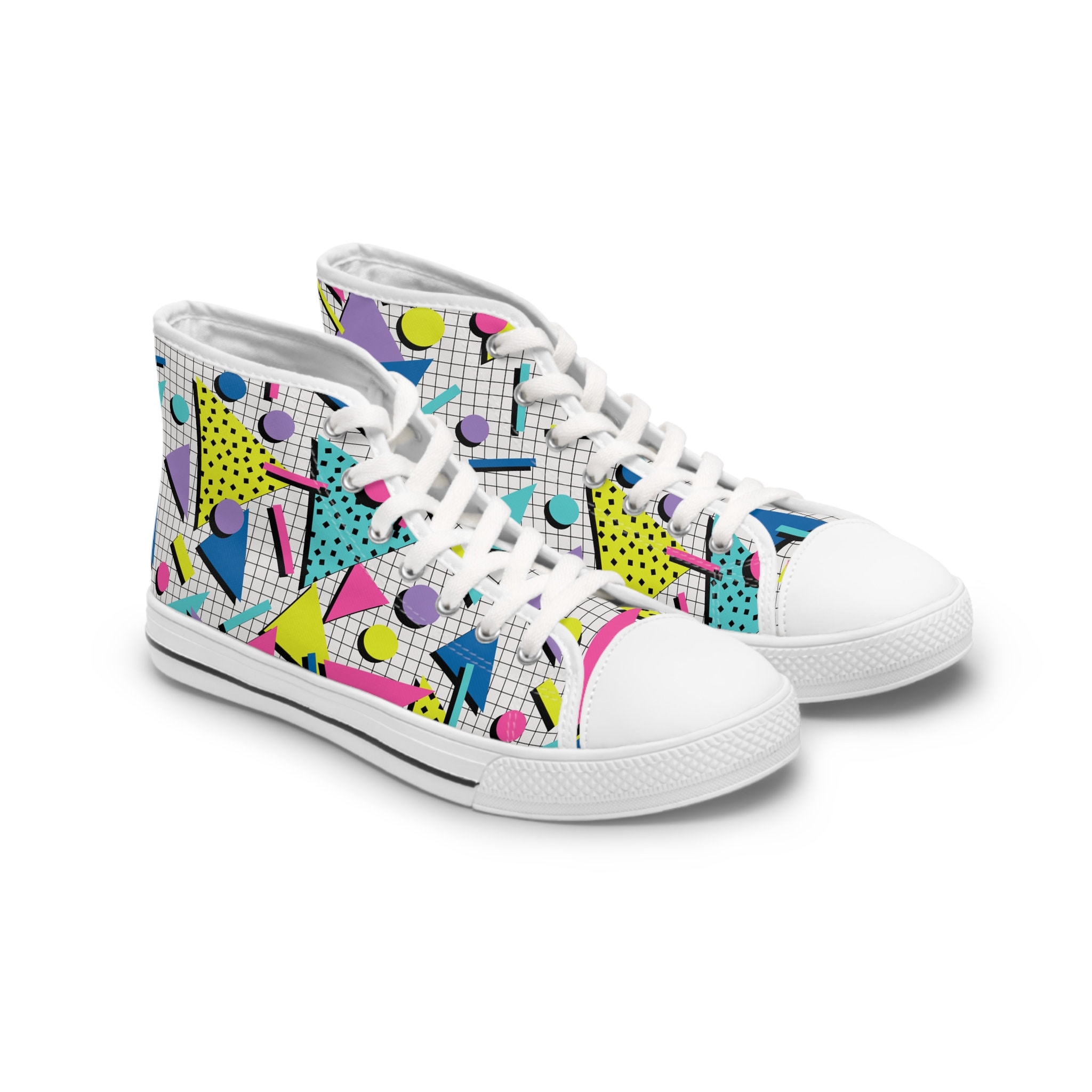 90s Pattern Women's High Top Sneakers 90s Pattern High Tops 90s Design ...