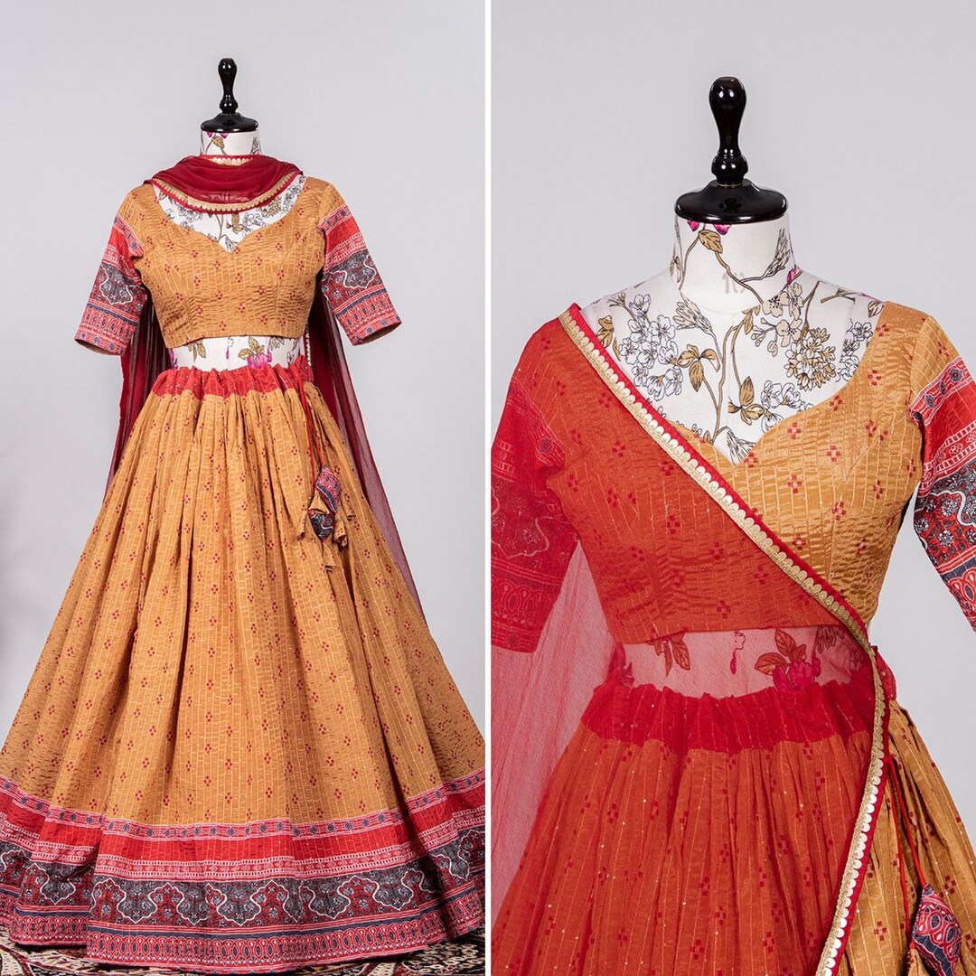 Mustered Yellow Lehenga Choli for Women Ready to Wear Indian Wedding ...