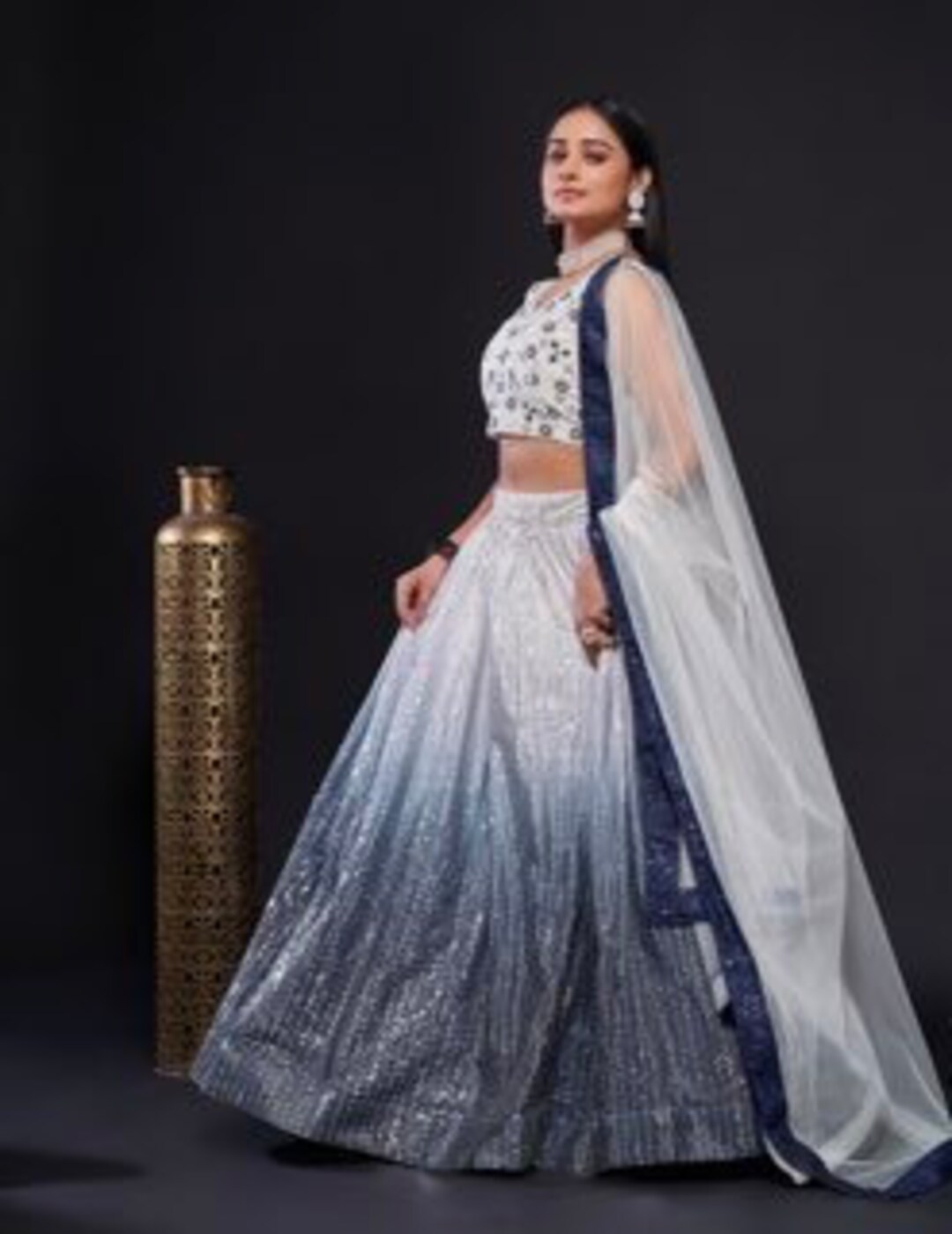 Silver Lehenga Choli for Women Sequence Work Wedding Wear Function Wear ...