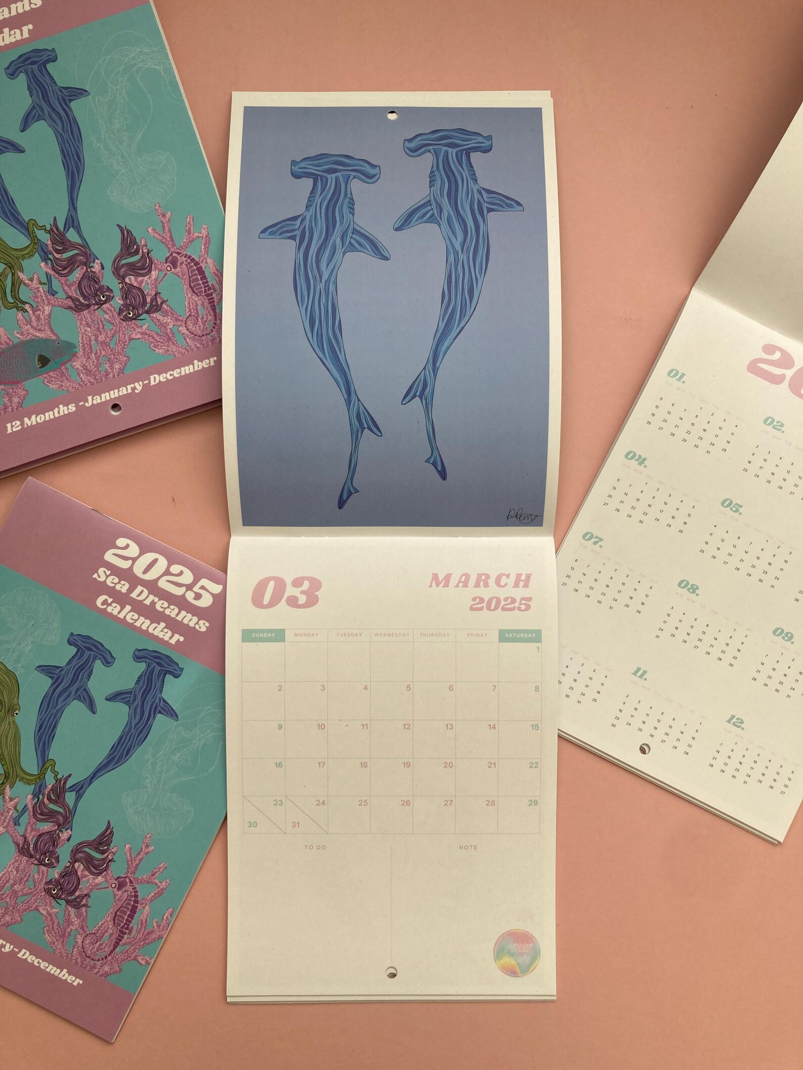 2025 Sea Life Calendar Month by Month Calendar A5 Size Year Calendar ...