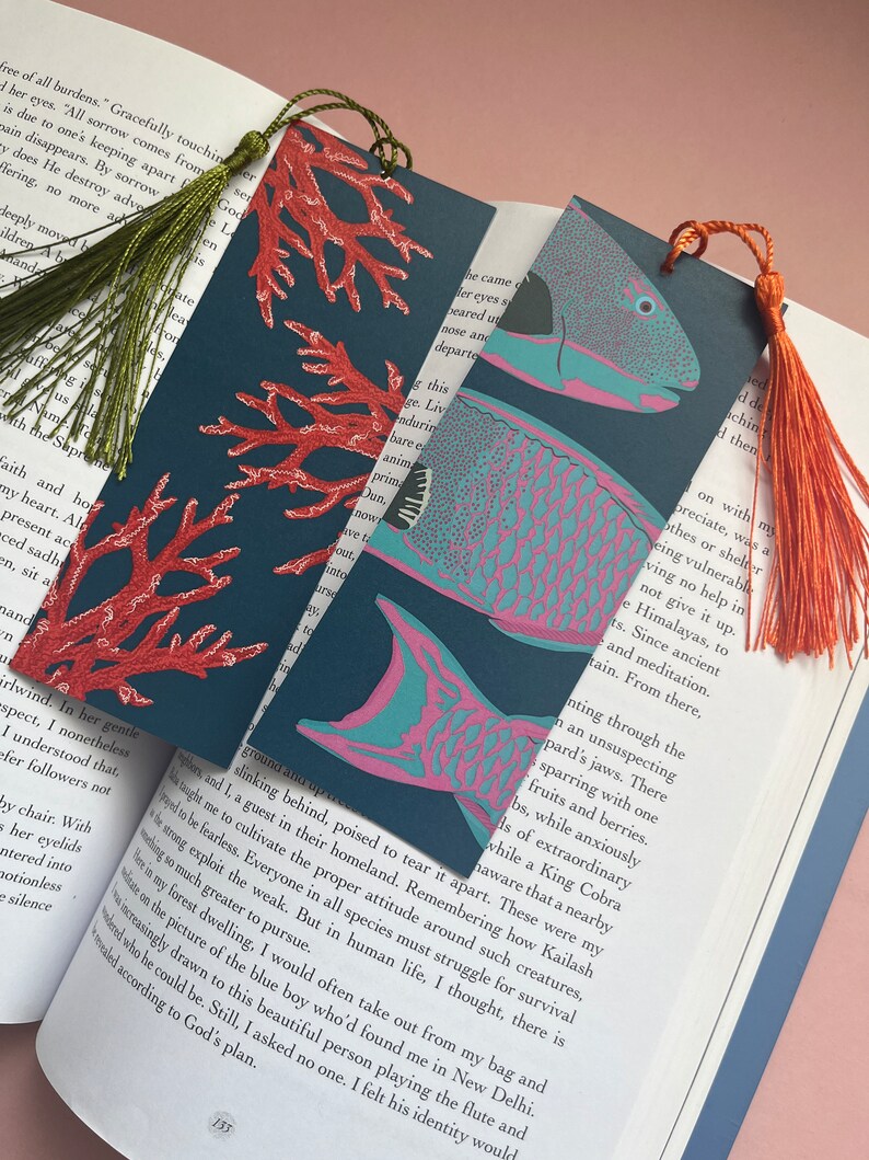 Parrot Fish Bookmark - Bright and Colourful Bookmark Ocean Bookmark ...