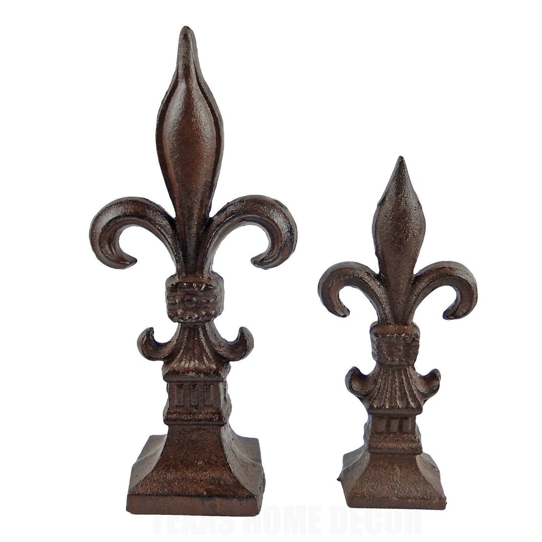 2 Fleur De Lis Victorian Standing Cast Iron Finial Statues - Etsy
