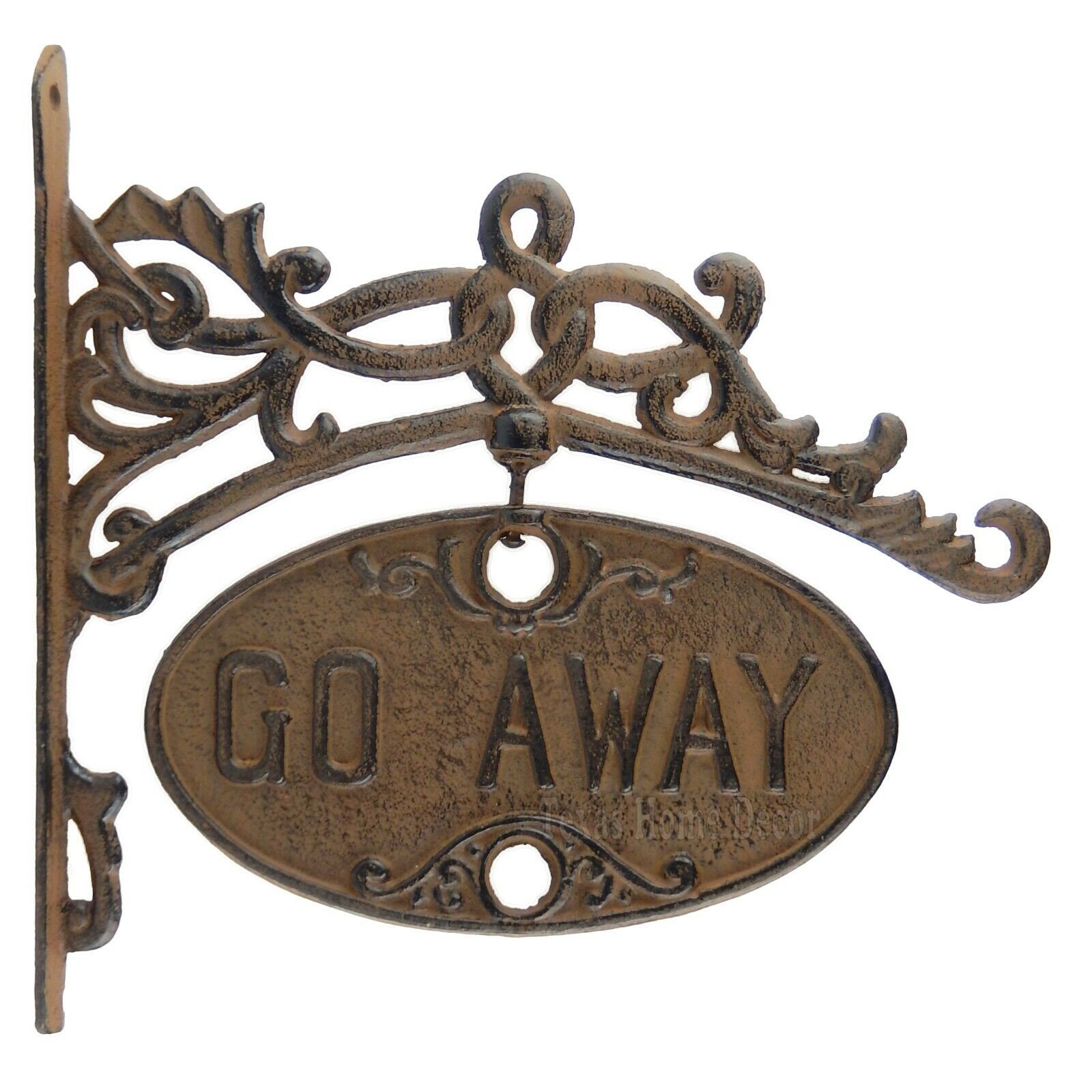 Large Welcome Go Away Metal Sign Cast Iron Antique Style Vines - Etsy
