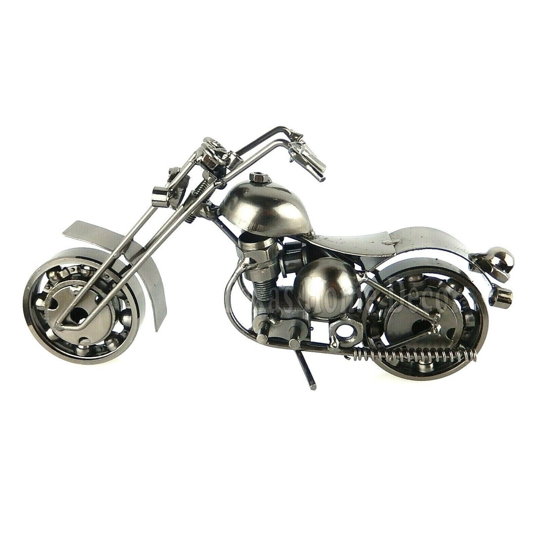 Metal Motorcycle Chopper Upcycled From Bolts Springs Ball Bearings Nuts ...