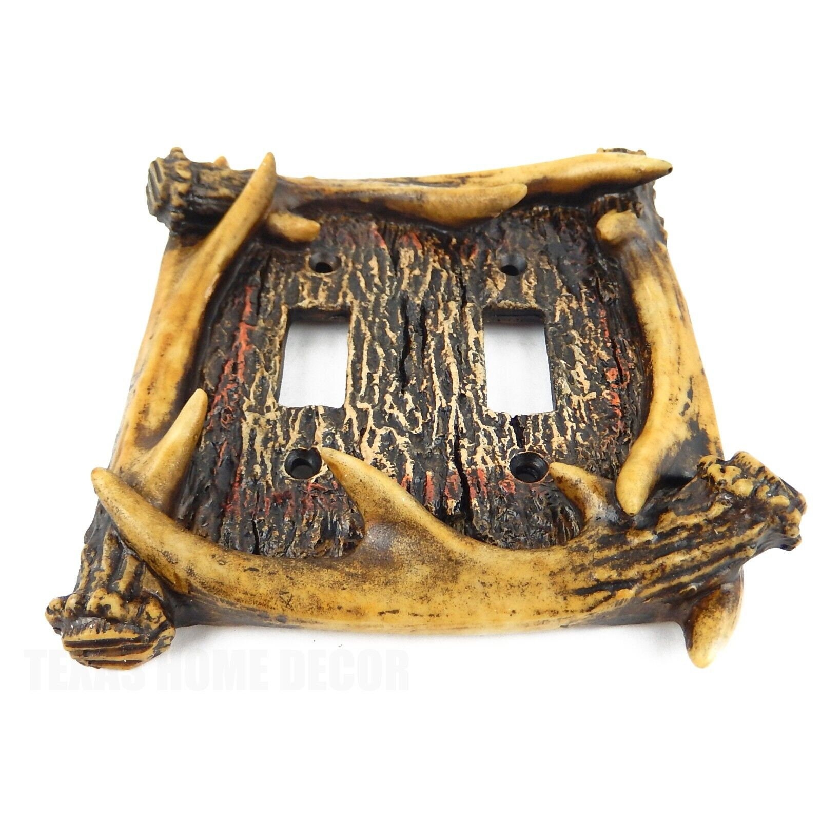 Antler Double Toggle Switch Plate Cover Rustic Faux Wood Look - Etsy