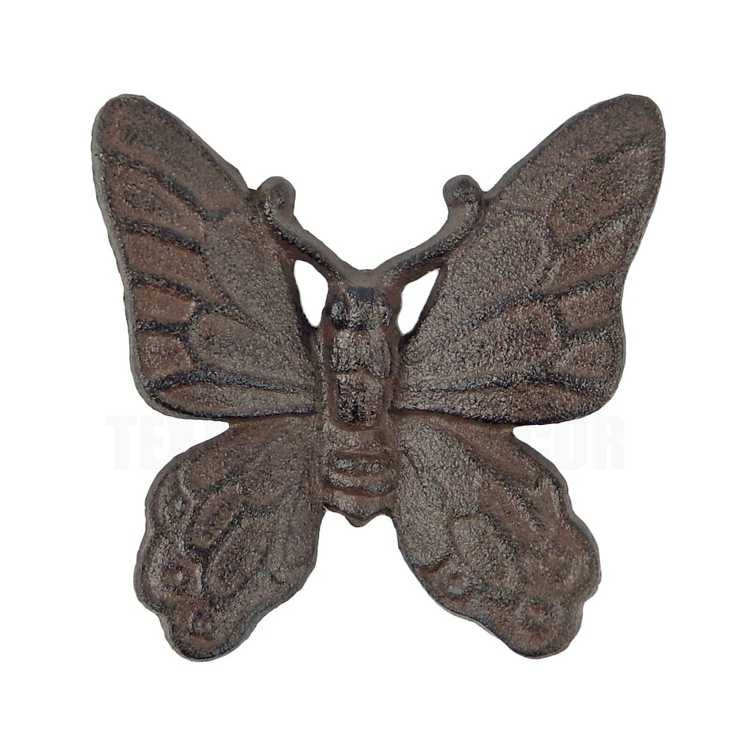 Small Cast Iron Butterfly Wall Decor Plaque Antique Brown - Etsy