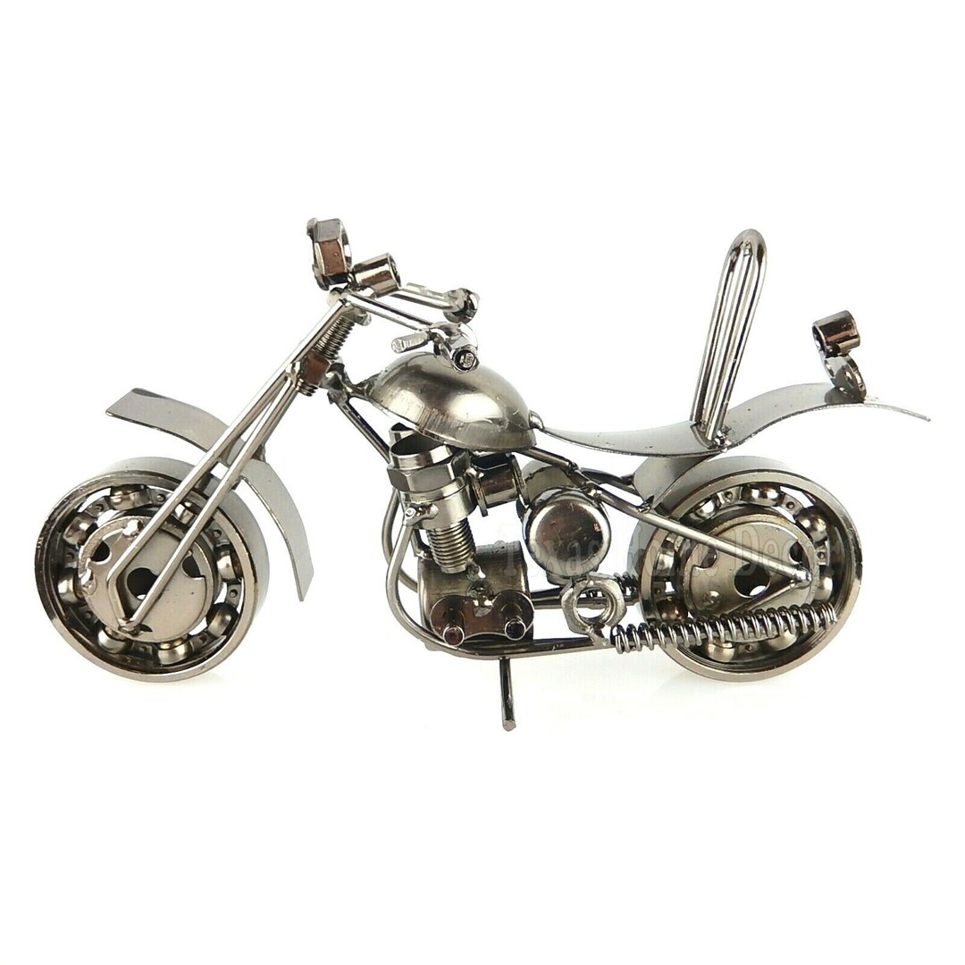 Metal Motorcycle Chopper Upcycled From Bolts Springs Ball Bearings Nuts ...