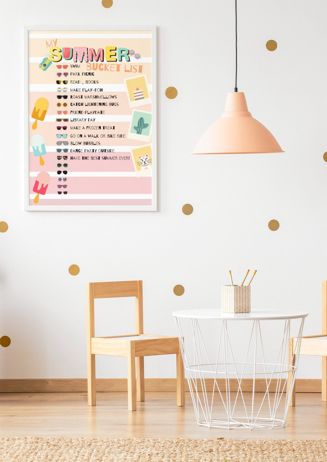 Kid's Summer Bucket List Aesthetic Poster Kids Activity Chart Digital ...