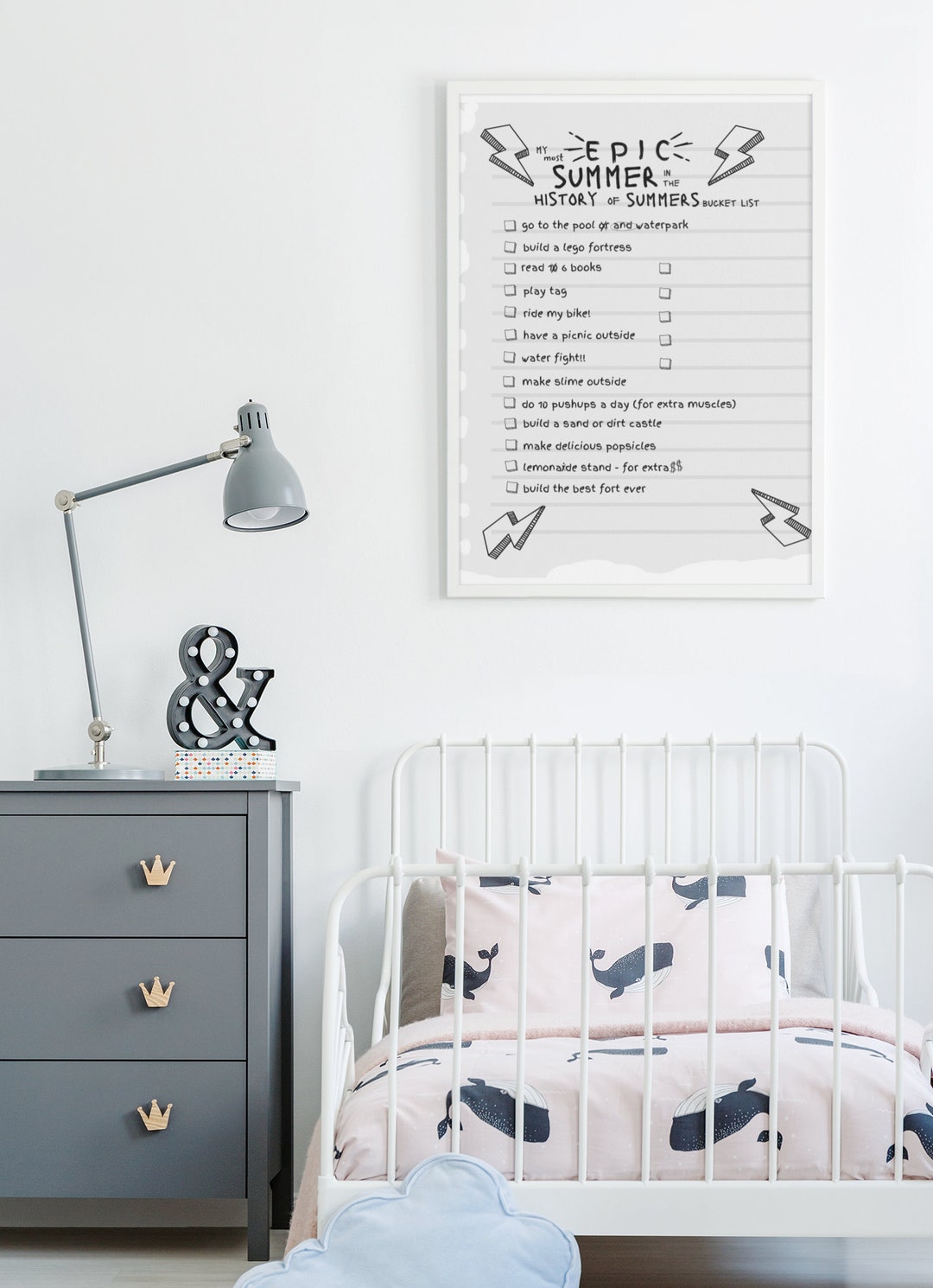 Boy's Summer Bucket List Printable Wall Art Bucket List Digital ...