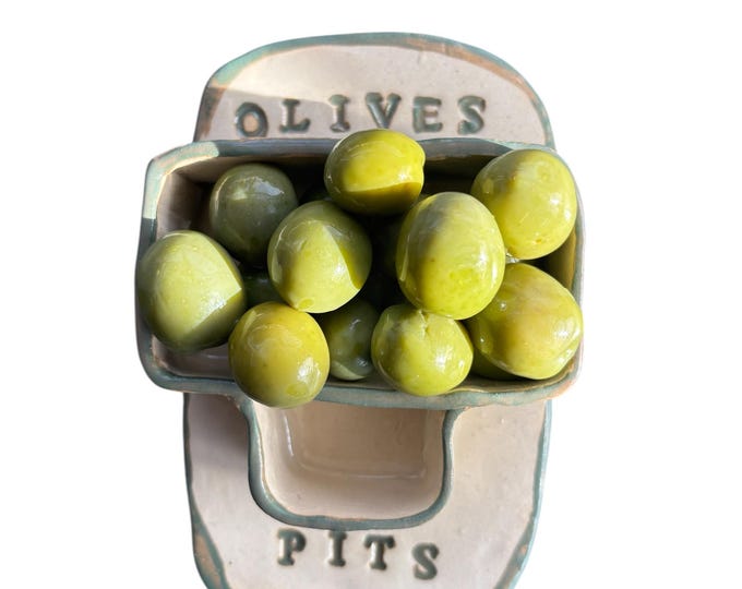 Handmade Small Olive Bowl, Ceramic Stoneware Dish, Green Glazed Nibble ...
