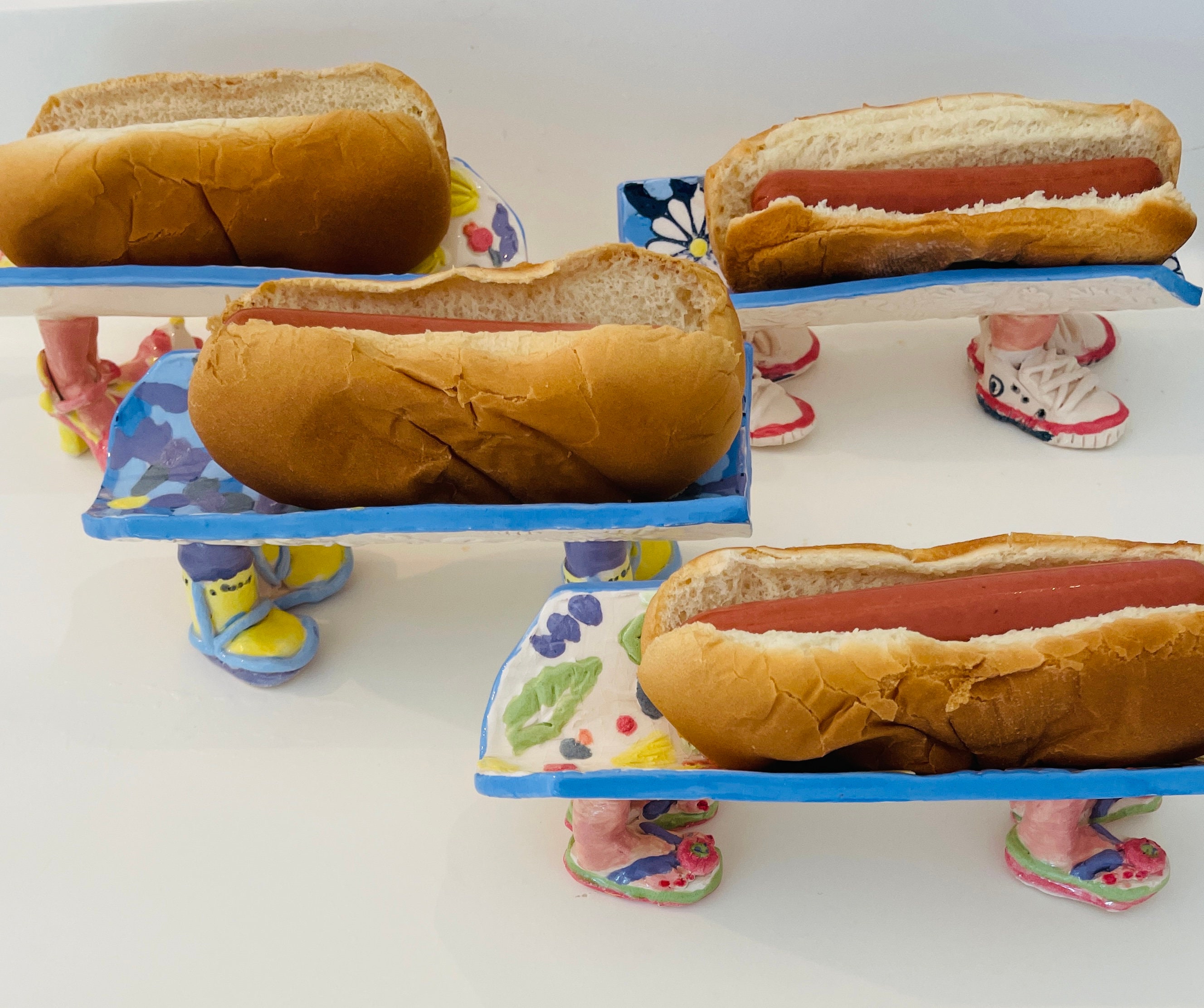 Hot Dog Ceramic Stand Set of 4 - Etsy