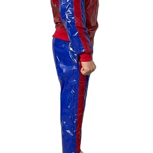 Shine in Style: the Ultimate PU Nylon Sport Jogging Suit Blue/red - Etsy