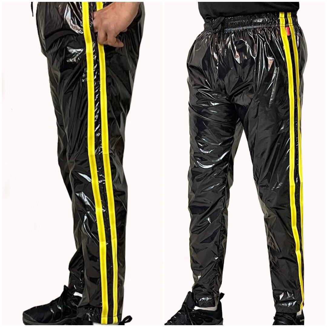 Unleash Your Active Style With Our Shiny Navy PU Nylon Sport Jogging ...