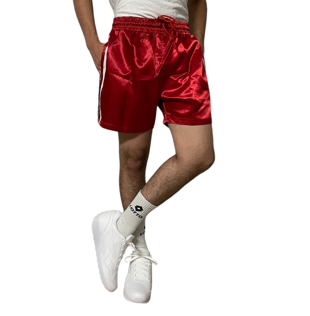 Retro Style Nylon Satin Boxing Shorts With Sporty Sprint Design - Etsy