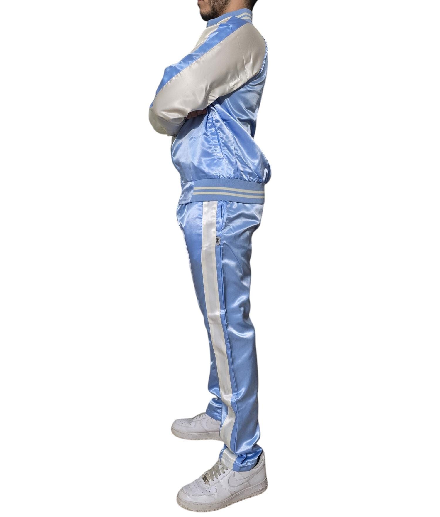 Shiny Satin Nylon Tracksuit Men’s | Two-piece Jogging Set | Retro ...
