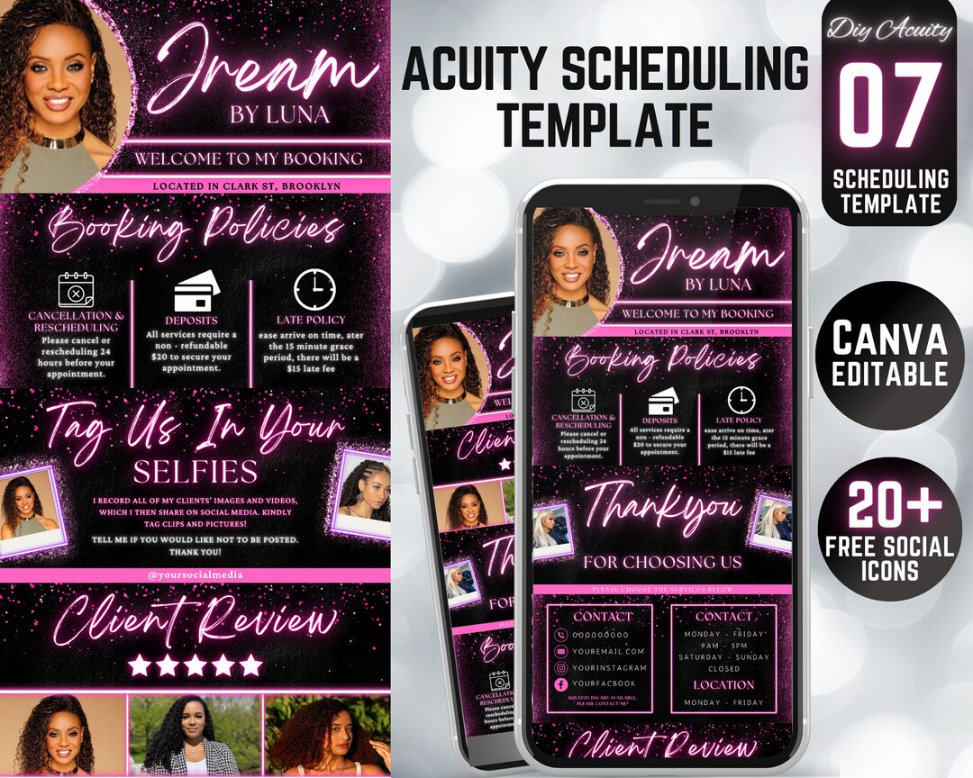 07 Editable Acuity Template, DIY Acuity Scheduling Site, Lash Tech ...