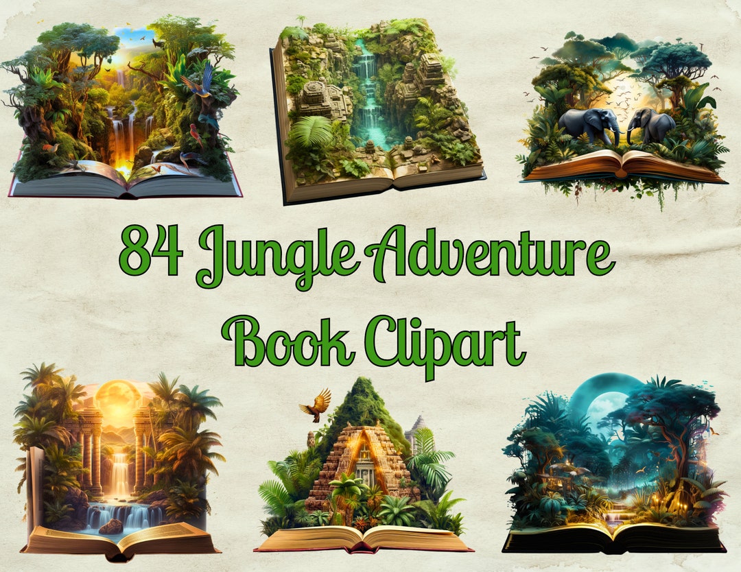 84 Safari Adventure Book Clipart, Jungle Explorer, Temples, Wild ...