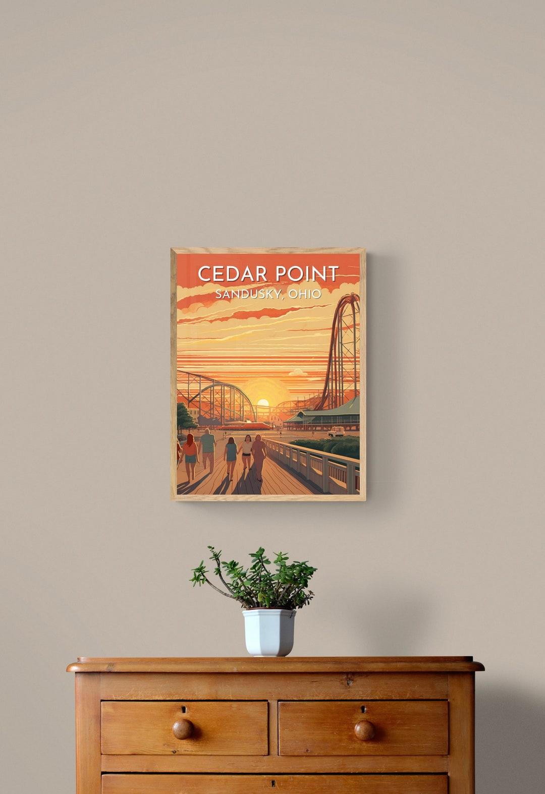 Cedar Point Sandusky Ohio Retro Art Print, Cedar Point Vintage ...