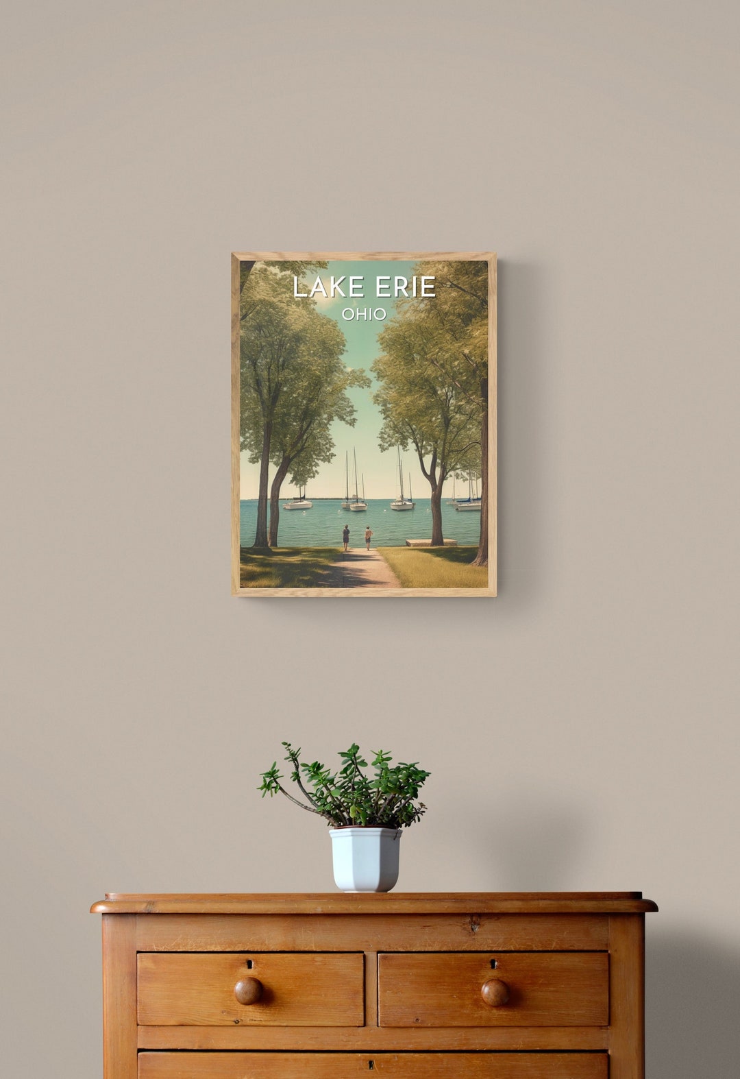 Lake Erie Ohio Vintage Cityscape Art Print - Etsy