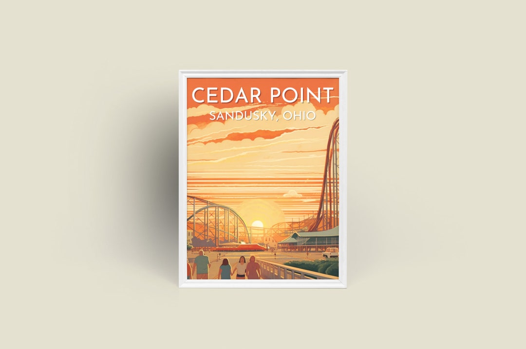 Cedar Point Sandusky Ohio Retro Art Print, Cedar Point Vintage ...