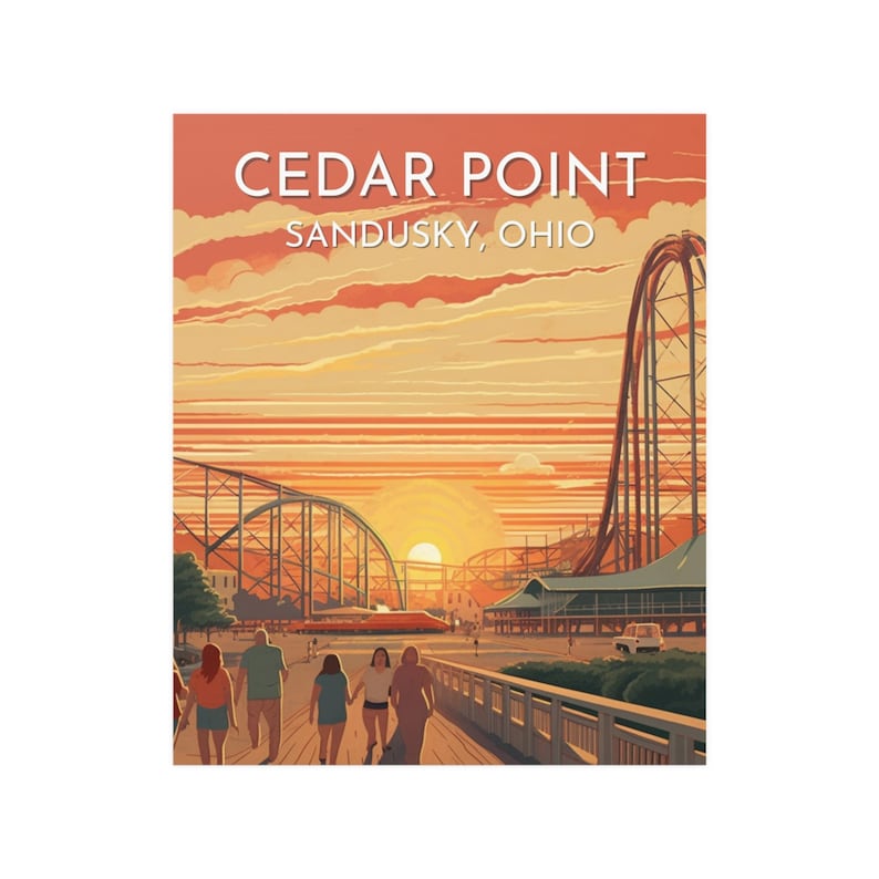 Cedar Point Sandusky Ohio Retro Art Print, Cedar Point Vintage ...