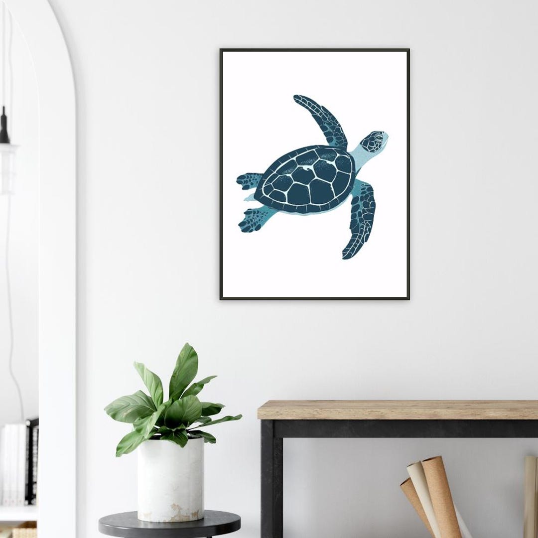 Simple Turtle, Abstract Wall Art, Turtle Print, Ocean Inspired, Sea ...