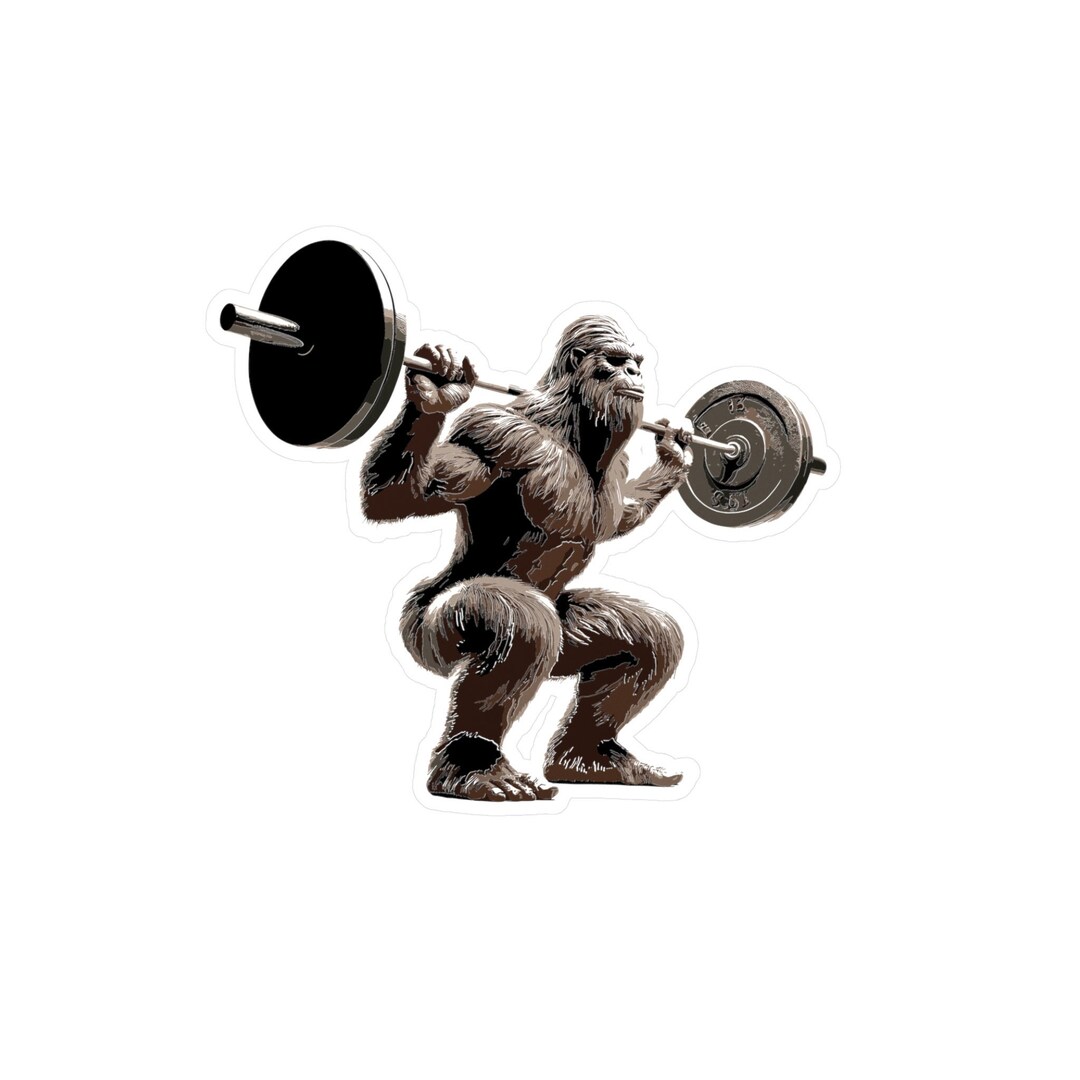 Sasquatch Squats Vinyl Decal, Sasquatch Workout Vinyl Decal, Gym Decal ...
