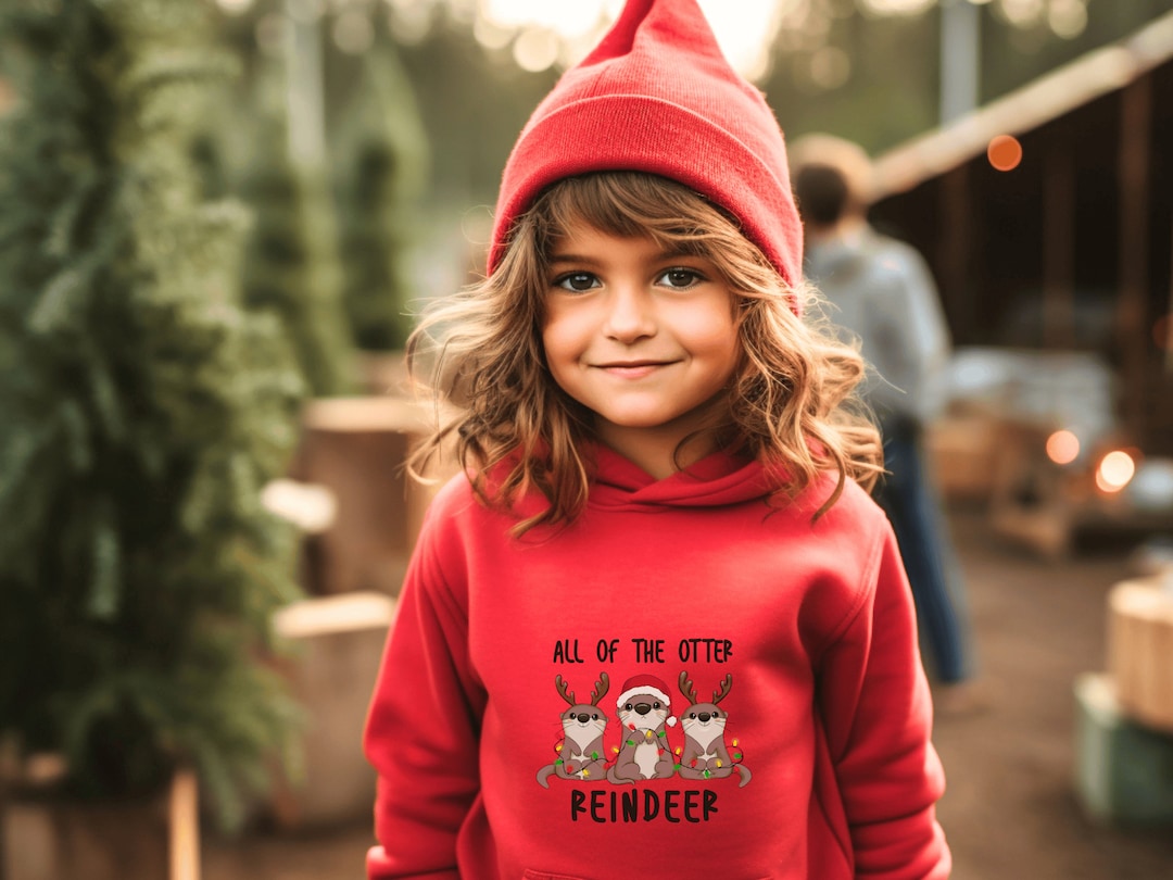 Kids Christmas Sweatshirt | Youth Hooded Sweatshirt | Reindeer Gift ...