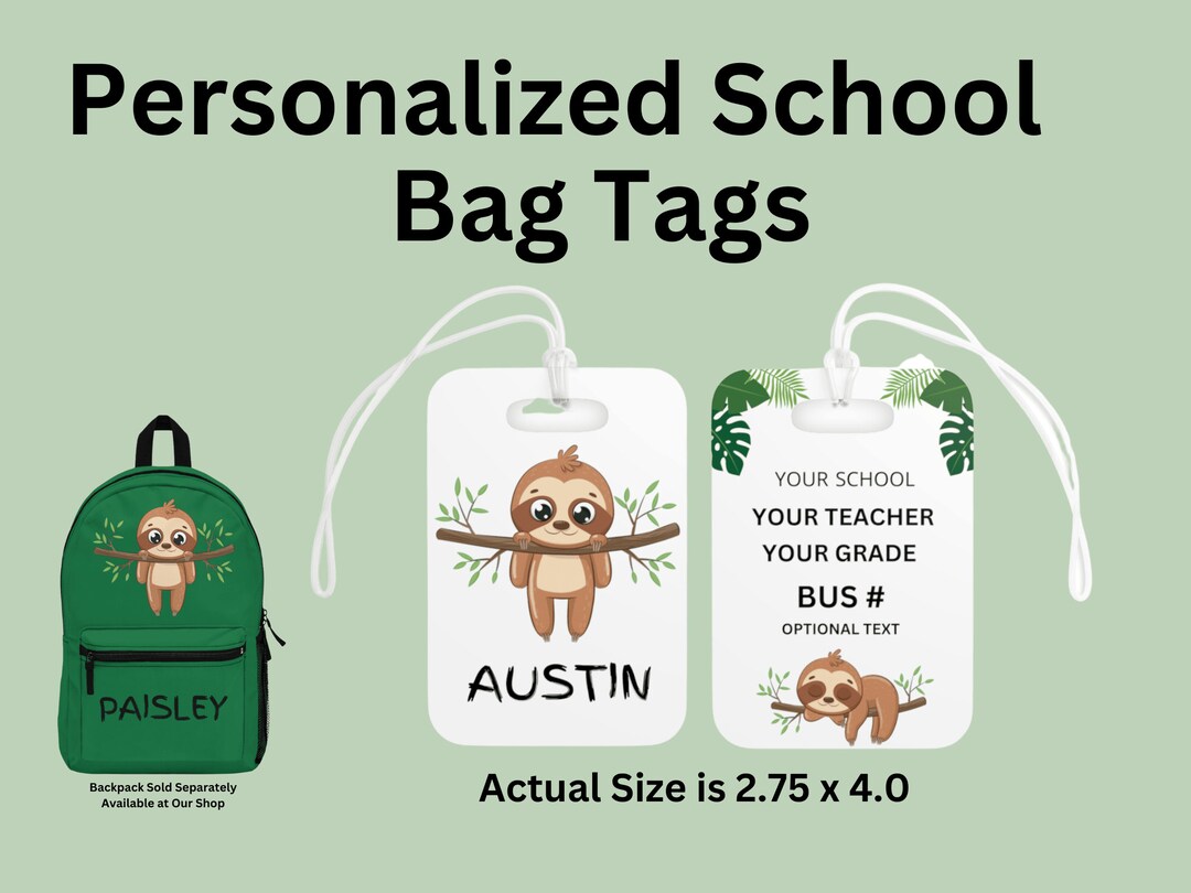 Kids Backpack Tag | Child Schoolbag Label | Back to School | Book Bag ...