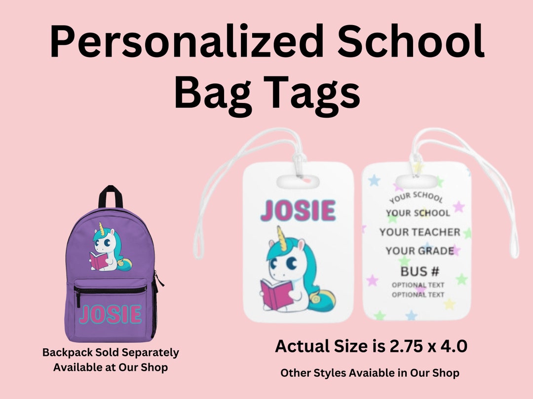 Kids Backpack Tag | Child Schoolbag Label | Back to School | Book Bag ...