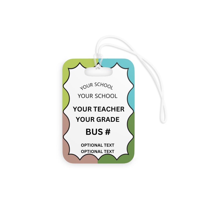 Kids Backpack Tag | Child Schoolbag Label | Back to School | Book Bag ...