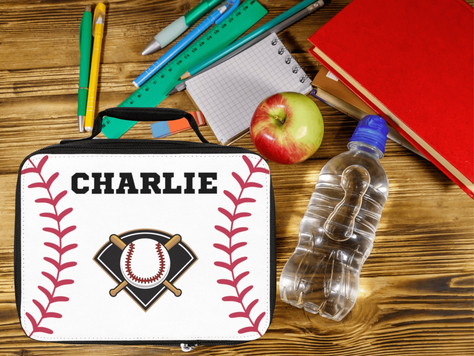 Childs Baseball Lunch Bag | Personalized Kids Lunch Box | Insulated ...