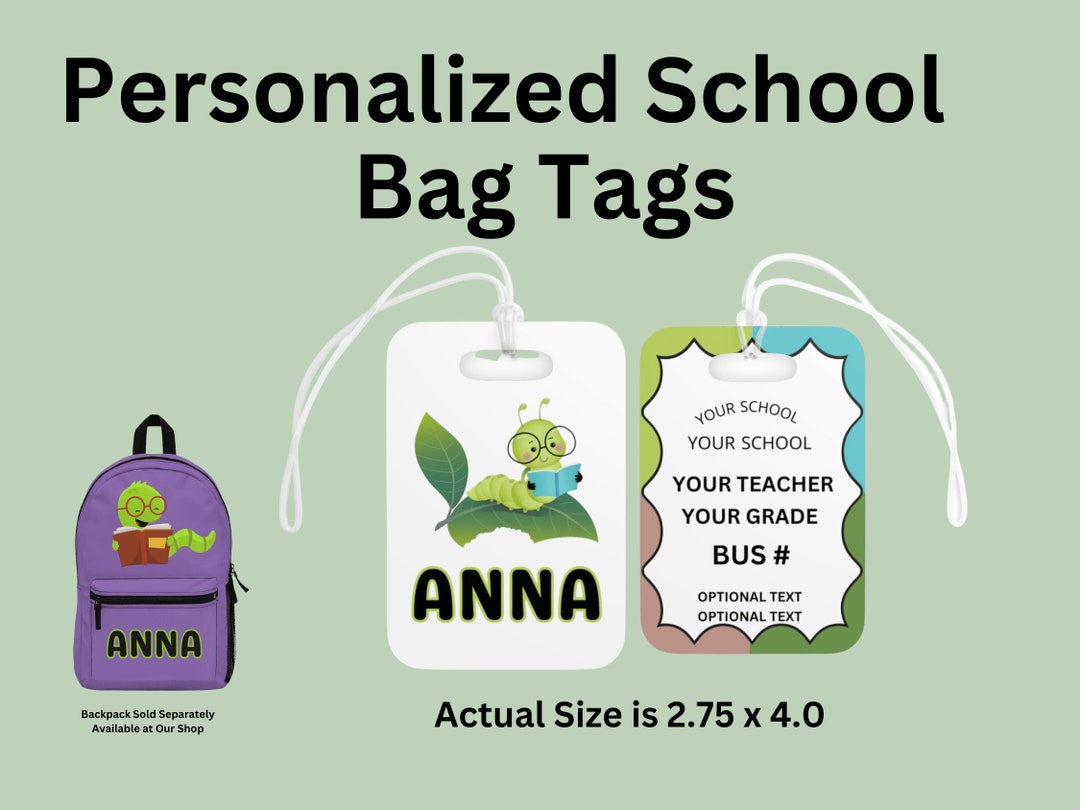 Kids Backpack Tag | Child Schoolbag Label | Back to School | Book Bag ...