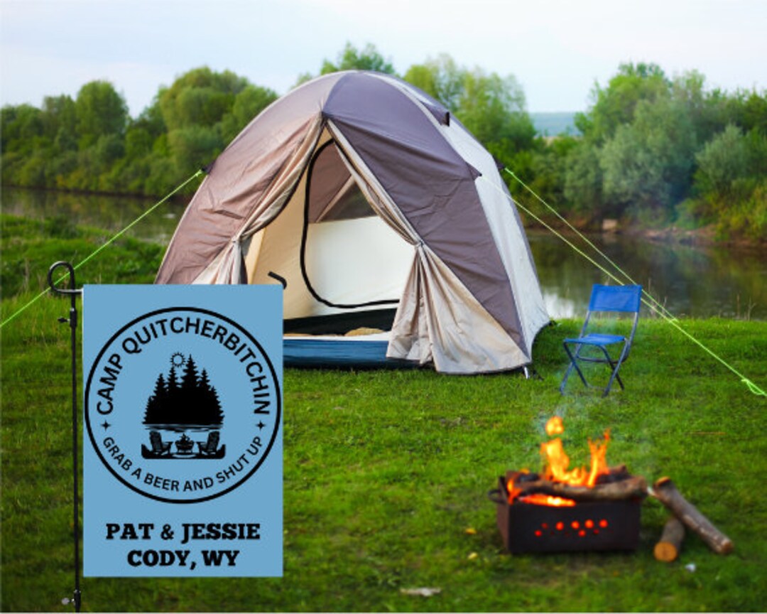 Camp Quitcherbitchin Banner | Personalized Camping Sign | Funny Camper ...