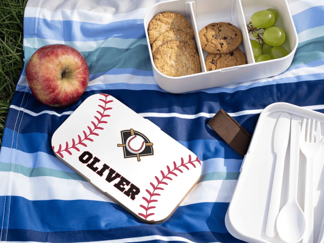 Personalized Bento Box | Baseball Bento Lunch Box | Kids School Snack ...
