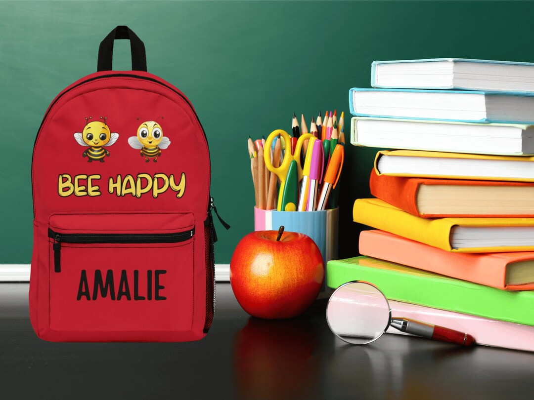 Personalized Bee Backpack: Kids School Bookbag, Custom Name - Etsy