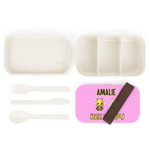 Personalized Bento Box | Bee Happy Bento Lunch Box | Kids School Snack ...