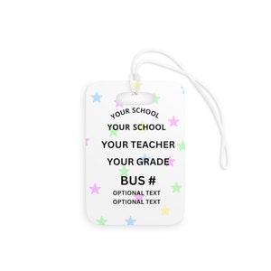 Kids Backpack Tag | Child Schoolbag Label | Back to School | Book Bag ...