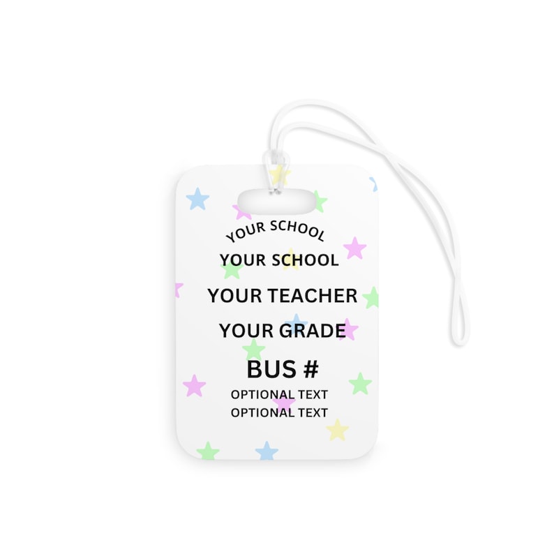 Kids Backpack Tag | Child Schoolbag Label | Back to School | Book Bag ...
