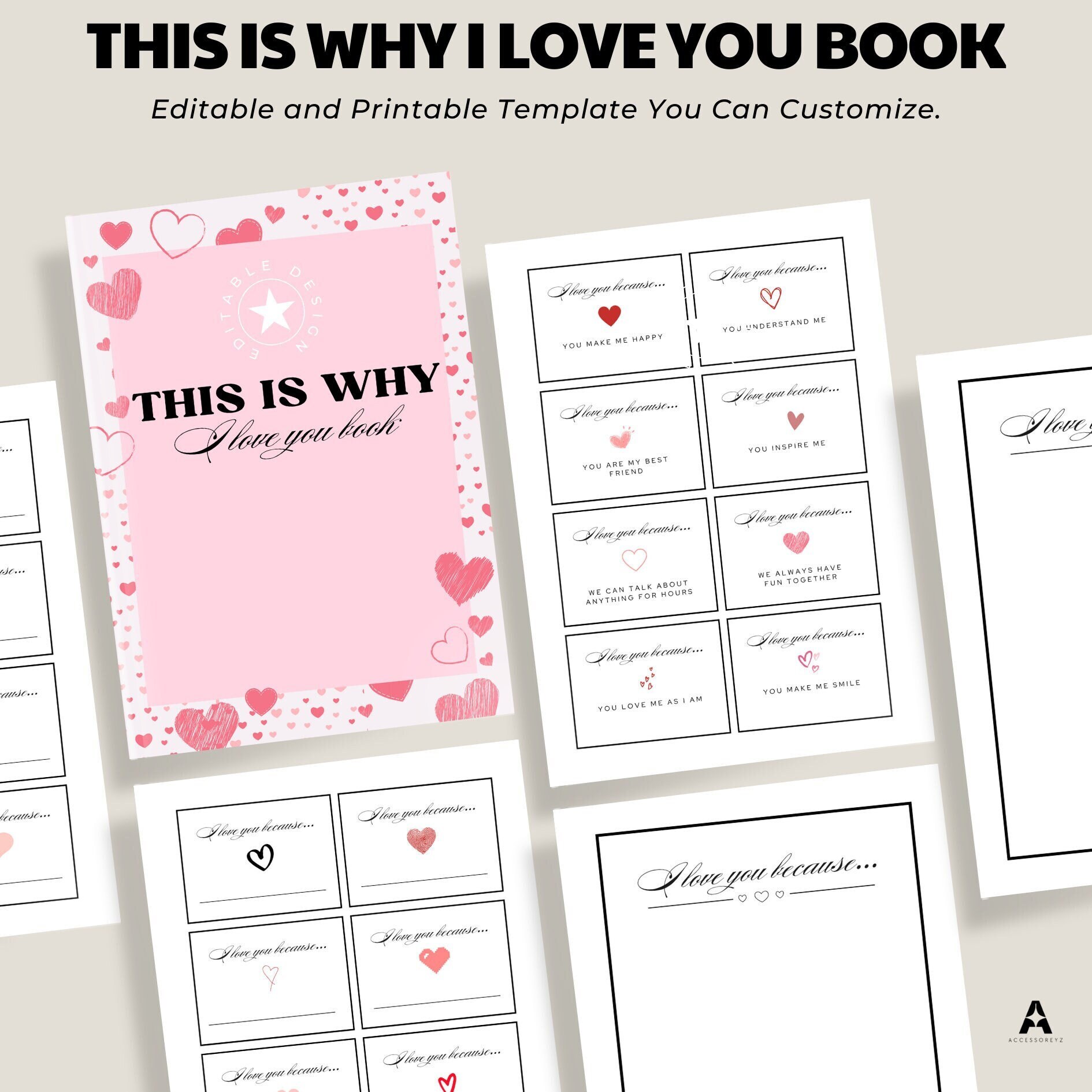 Why I Love You Book Template for Your Boo or Bae/valentine's Day Book ...
