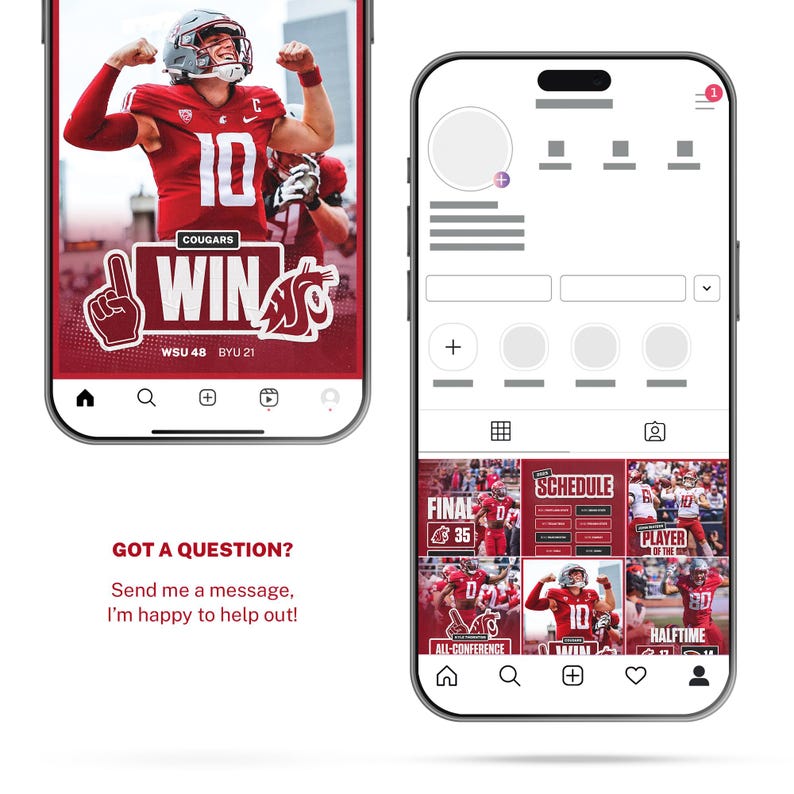 Sports Photoshop Templates for Social Media - Final Score, Schedule ...