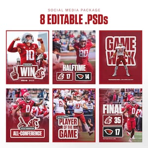 Sports Photoshop Templates for Social Media - Final Score, Schedule ...