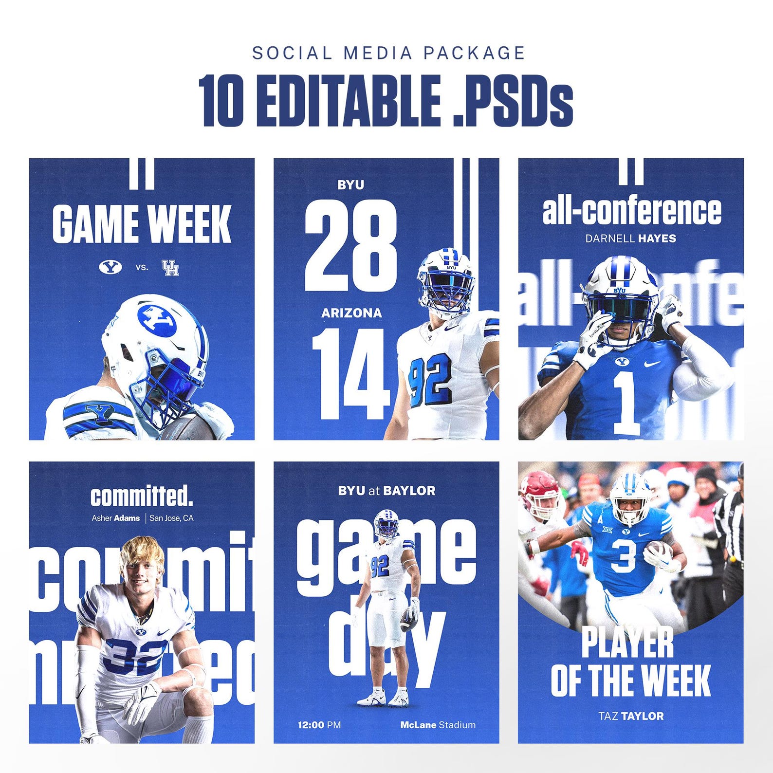 Sports Social Media Photoshop Templates - Gameday, Score, Schedule ...